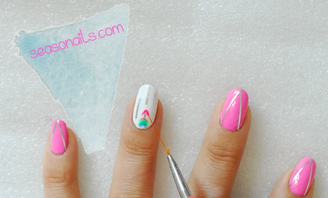 Summer Chevron Arrows Neon Nails - Seasonails