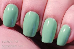 Stamped Japanese Green Tea Nails - Seasonails